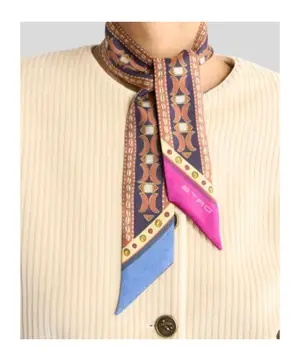 Etro Geometric Motif Printed Paisleyina Scarf