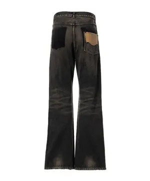 Mihara Yasuhiro Flared Vintage-washed Denim Pants