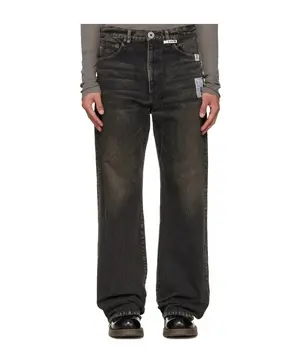 Mihara Yasuhiro Flared Vintage-washed Denim Pants
