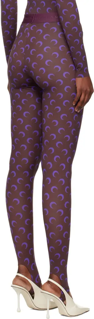MARINE SERRE Moon-print Jersey Leggings - Red