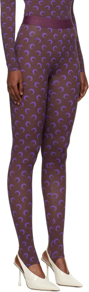 MARINE SERRE Moon-print Jersey Leggings - Red