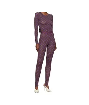 MARINE SERRE Moon-print Jersey Leggings - Red