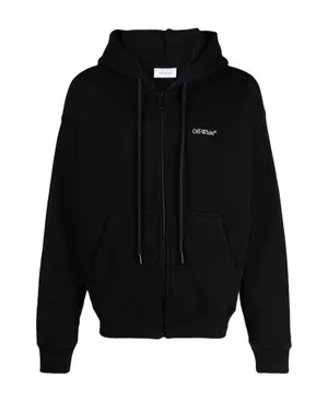 Off-White Zip-up Logo Embroidered Jacket