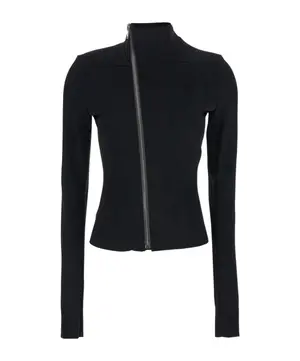 Rick Owens Long Sleeve Asymmetrical Zip Jacket - Black