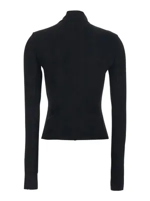 Rick Owens Long Sleeve Asymmetrical Zip Jacket - Black