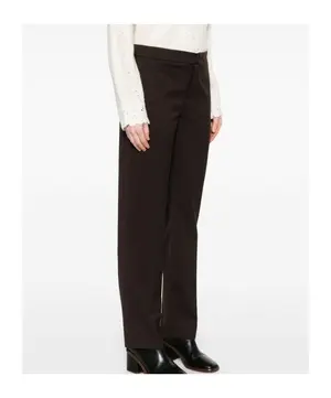 TWINSET Straight-leg Tailored Trousers - Coffee