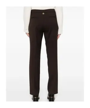 TWINSET Straight-leg Tailored Trousers - Coffee