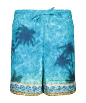 Casablanca Poolside Emblem Shorts - Blue