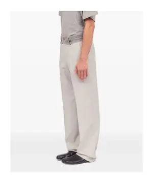 MAISON MARGIELA Belted Pleated Trousers - White