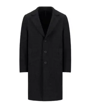 Harris Wharf London Single-breasted Wool Coat - Anthracite