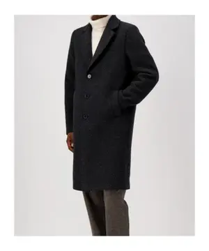 Harris Wharf London Single-breasted Wool Coat - Anthracite