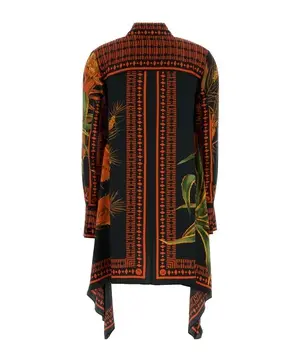 Blumarine Printed Twill Shirt Dress - Black
