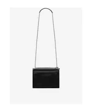 Saint Laurent Sunset Medium In Shiny Leather - Black