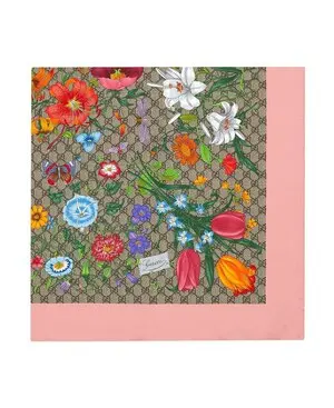 Gucci Gg Flora Print Scarf