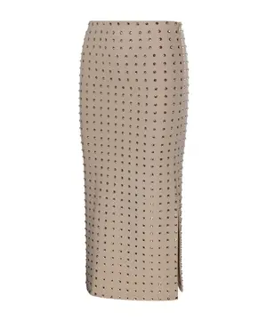 Sportmax Embellished Midi Skirt With Side Slits
