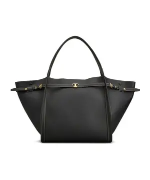 TOD'S Medium Top Handle Shopping Tote Bag - Black
