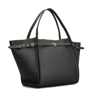 TOD'S Medium Top Handle Shopping Tote Bag - Black