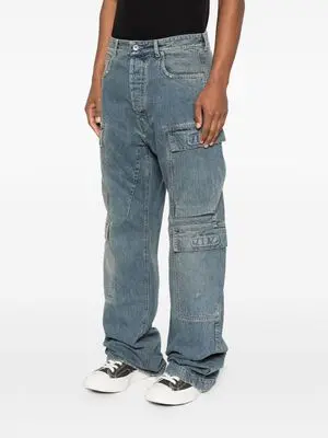 Rick Owens Distressed Relaxed-fit Cargo Jeans