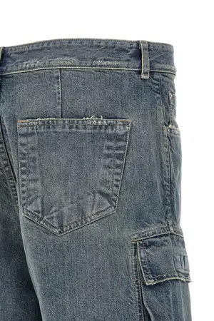 Rick Owens Distressed Relaxed-fit Cargo Jeans