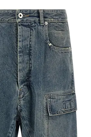 Rick Owens Distressed Relaxed-fit Cargo Jeans