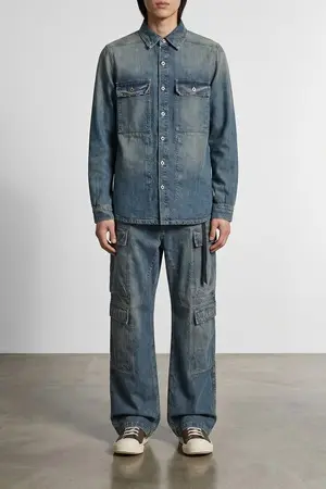Rick Owens Distressed Relaxed-fit Cargo Jeans