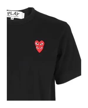 Play Comme Des Garcon Logo Short-sleeved T-shirt - Black