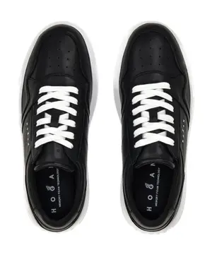 Hogan Flatform Sneakers With Logo Print - Black