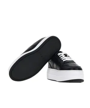 Hogan Flatform Sneakers With Logo Print - Black