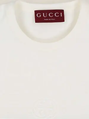 Gucci Medium Cotton Jersey T-shirt With Interlocking G Detail - Ivory