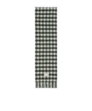Acne Studios Checked Fringed Scarf - Black