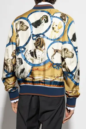 Dolce & Gabbana Dogs Printed Zip-up Bomber Jacket - Multicolor