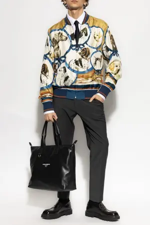 Dolce & Gabbana Dogs Printed Zip-up Bomber Jacket - Multicolor