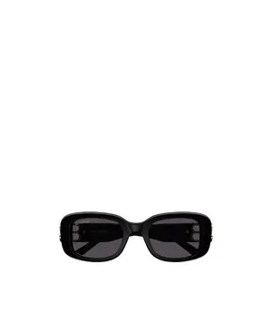 Balenciaga Rectangular Logo Sunglasses - Black