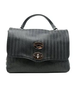 ZANELLATO Medium Postina Wave-motif Tote Bag - Black