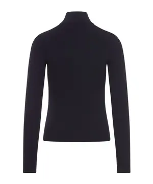 Balenciaga Logo Intarsia Turtleneck Knit Top - Black