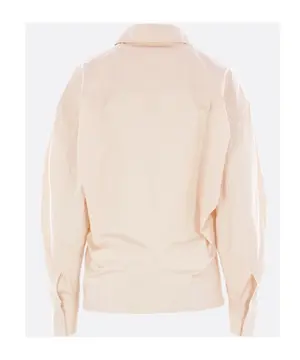 Co Cotton Shirt With Ruched Details - Nude