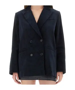 A.p.c. Lucy Double-breasted Corduroy Blazer - Black