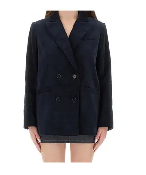 A.p.c. Lucy Double-breasted Corduroy Blazer - Black
