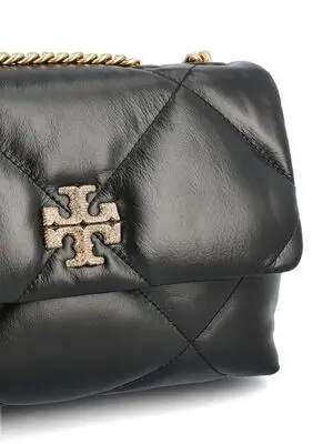 Tory Burch Logo Embellished Diamond Quilted Crossbody Bag - Black