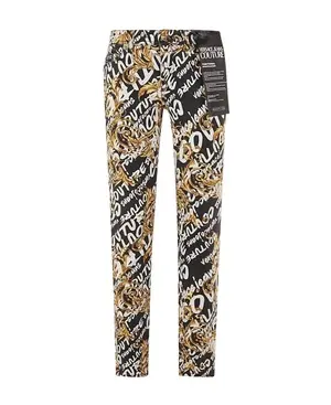 Versace Graphic Printed Skinny Jeans - Black