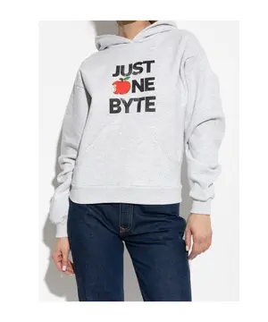Coperni Long Sleeve Hooded Sweatshirt With Graphic Print