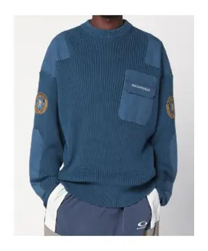 Balenciaga Knitted Jumper With Cuff Badge