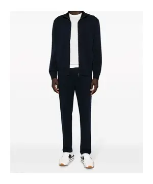 Brioni High-neck Zipped Sweatshirt - Navy