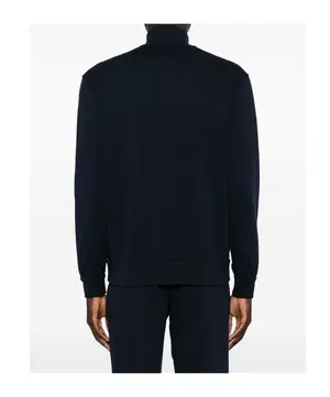 Brioni High-neck Zipped Sweatshirt - Navy