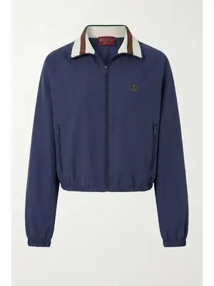 Gucci Striped Collar Zip-up Jacket
