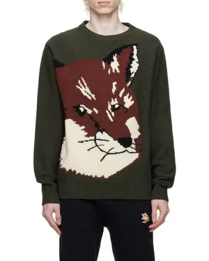 Maison Kitsuné Fox Intarsia Crewneck Jumper