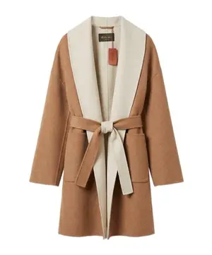 Loro Piana Long Sleeved Coat With Waist Straps - Brown