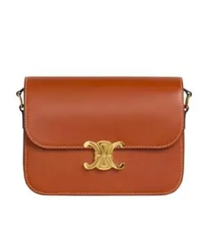 Celine Celine Triomphe Bag In Natural Calfskin Tan