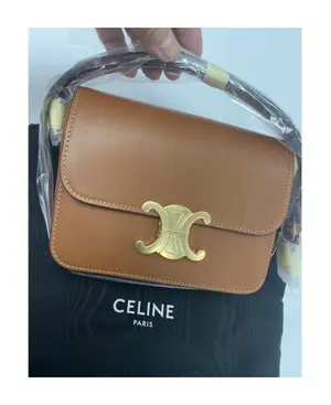 Celine Triomphe Bag In Natural Calfskin - Tan