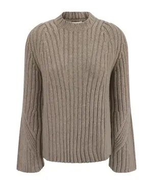 Khaite Crewneck Knitted Jumper With Long Sleeves - Gray